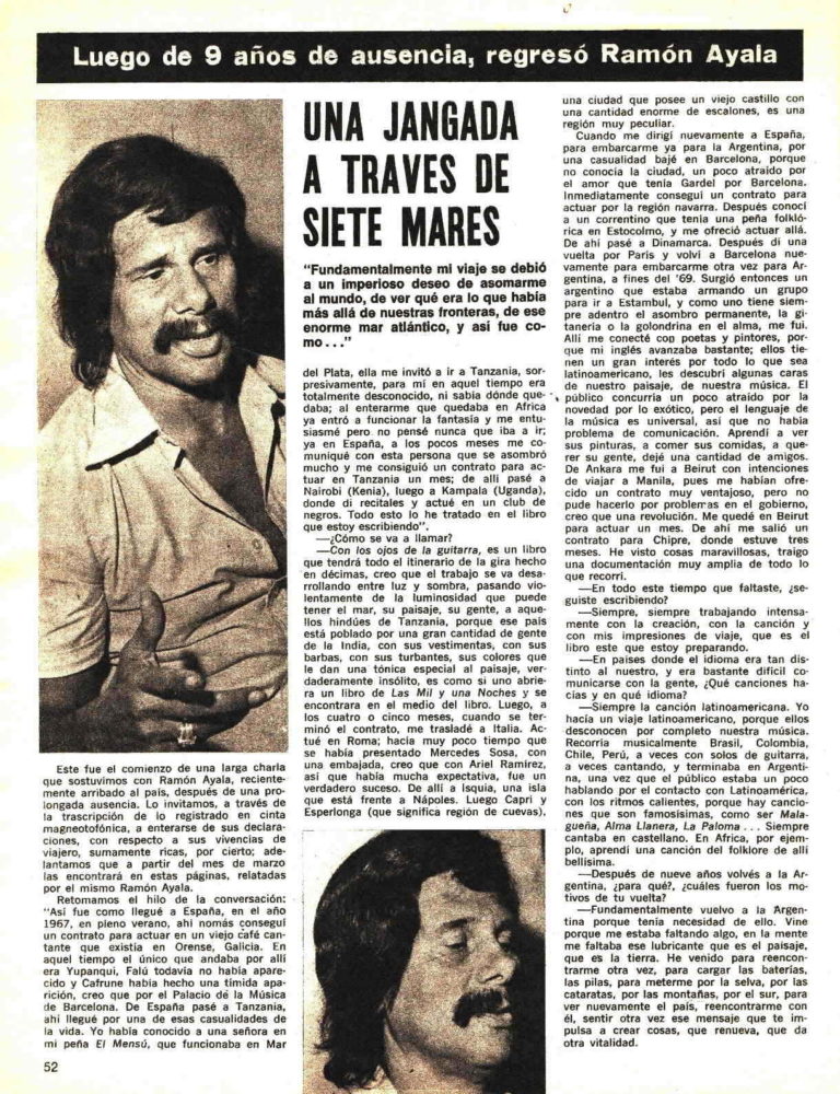 Ramón Ayala “El Mensú” – Revista Folklore