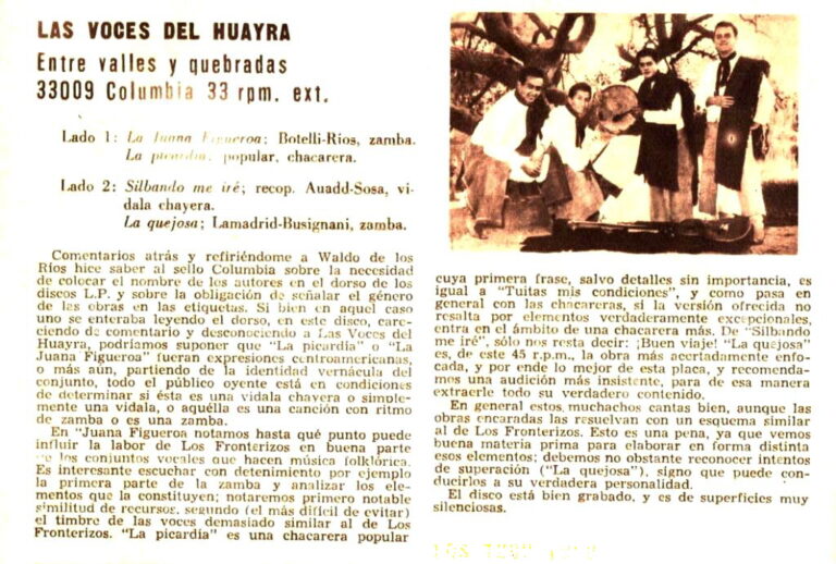 Las Voces del Huayra – Revista Folklore