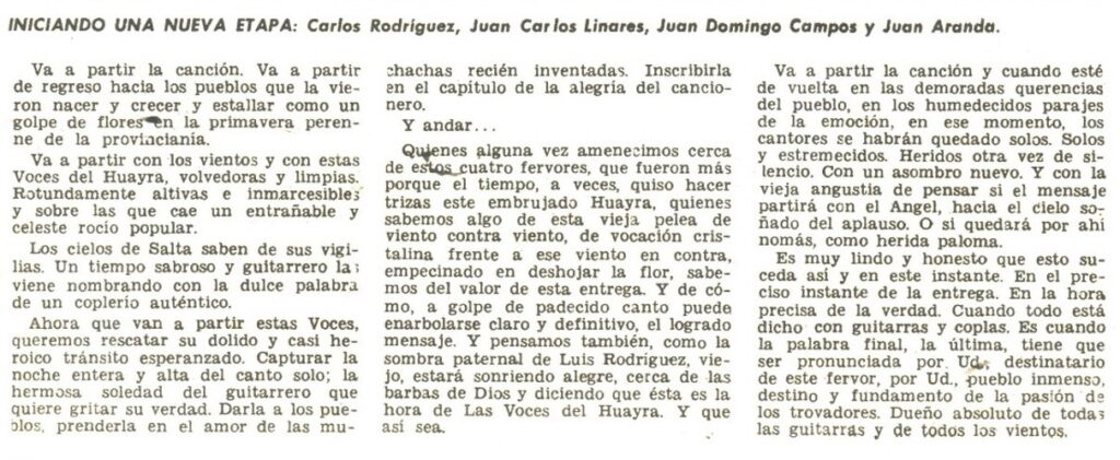 Las Voces del Huayra – Revista Folklore