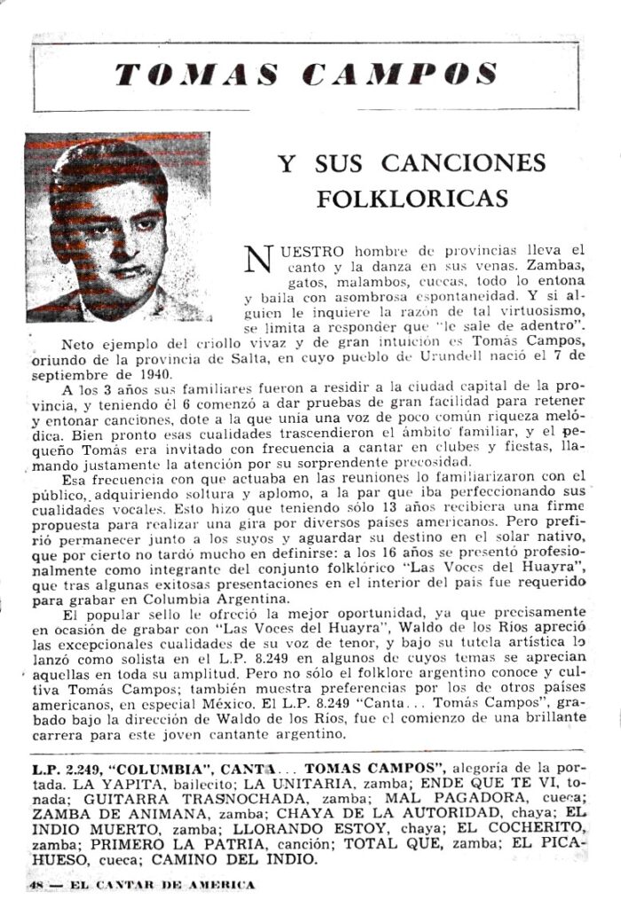 Tomás “Tutú” Campos – Revista Folklore